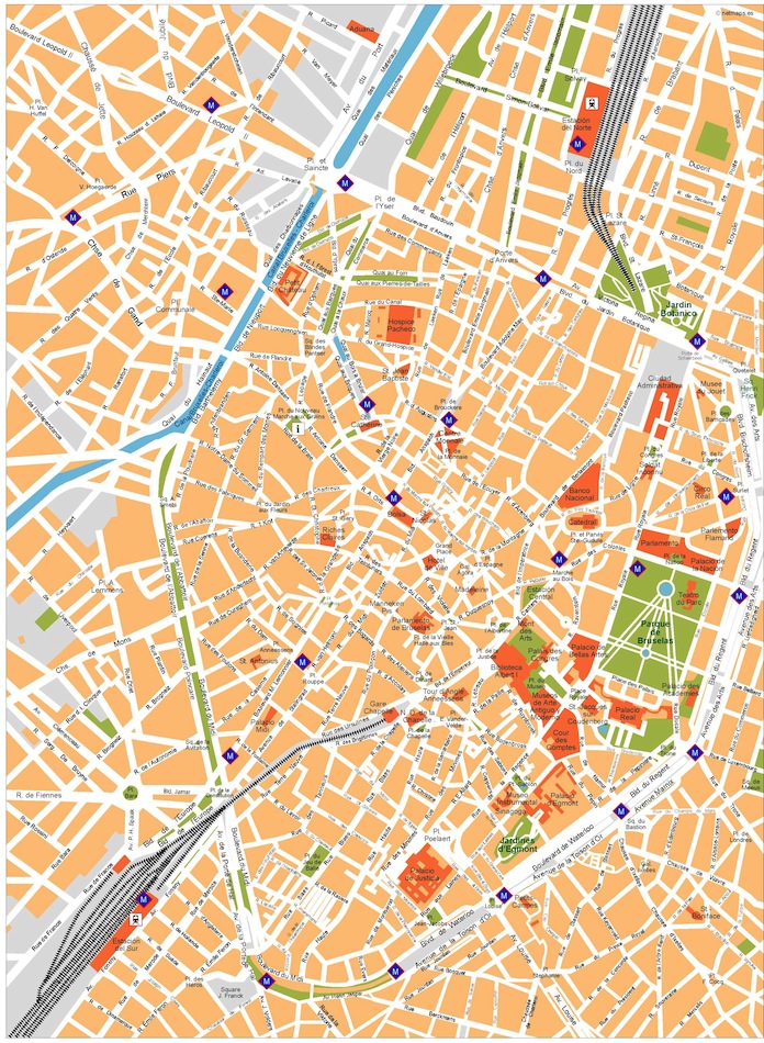 Brussels vector map. | Vector and Wall Maps for UK from Netmaps.uk