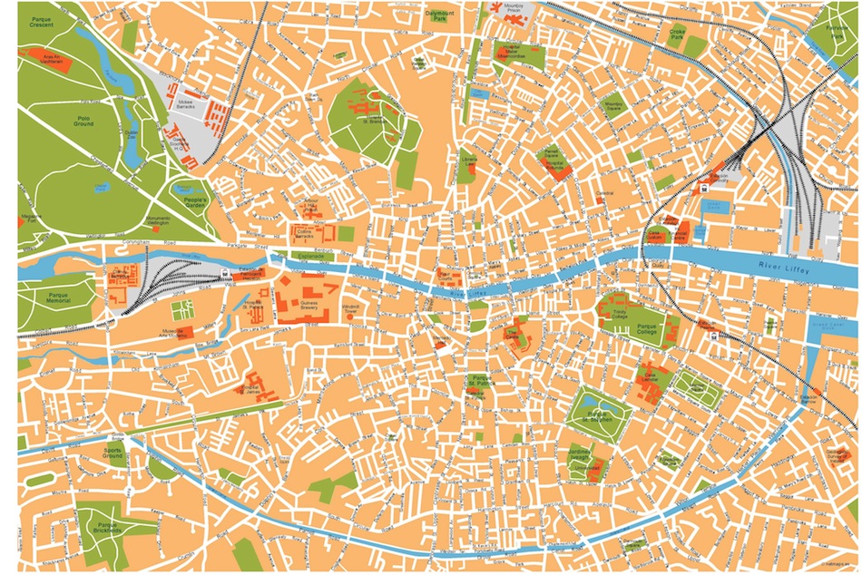 Dublin vector map. Eps Illustrator Map | Vector World Maps