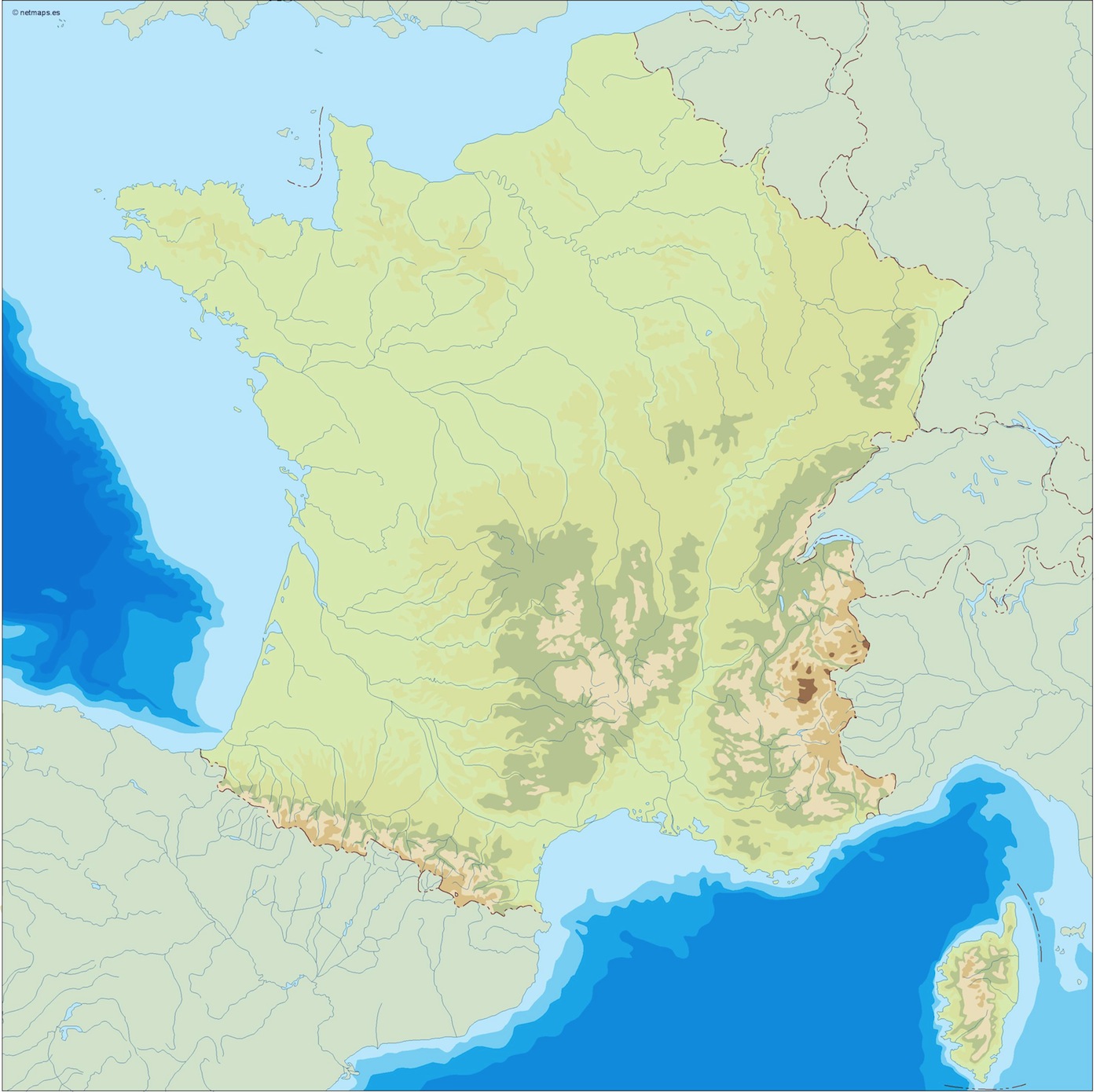 France country maps | Vector and Wall Maps for UK from Netmaps.uk