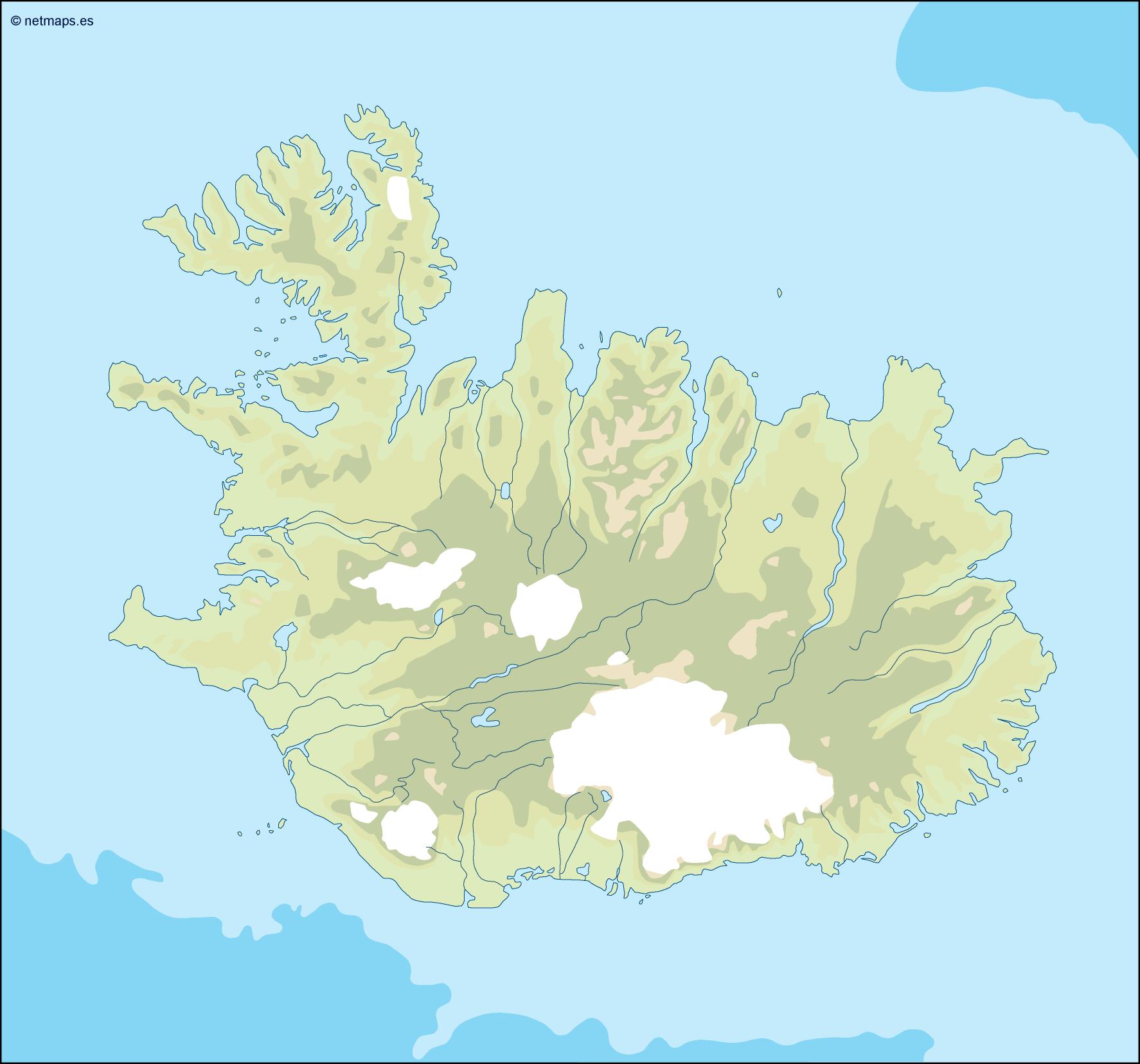 Iceland Maps | Vector and Wall Maps for UK from Netmaps.uk