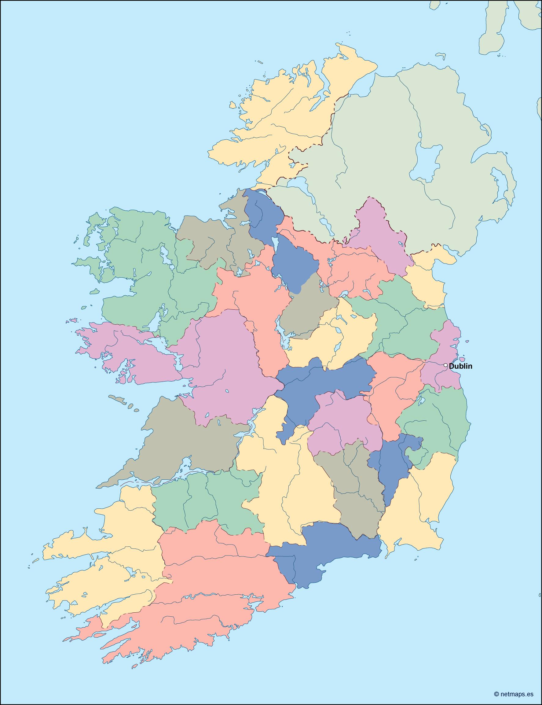 magnetic map ireland | Vector World Maps