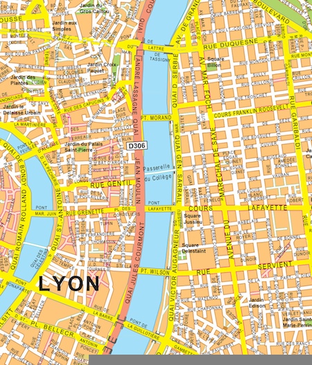 Lyon map. Eps Illustrator Map | Vector World Maps