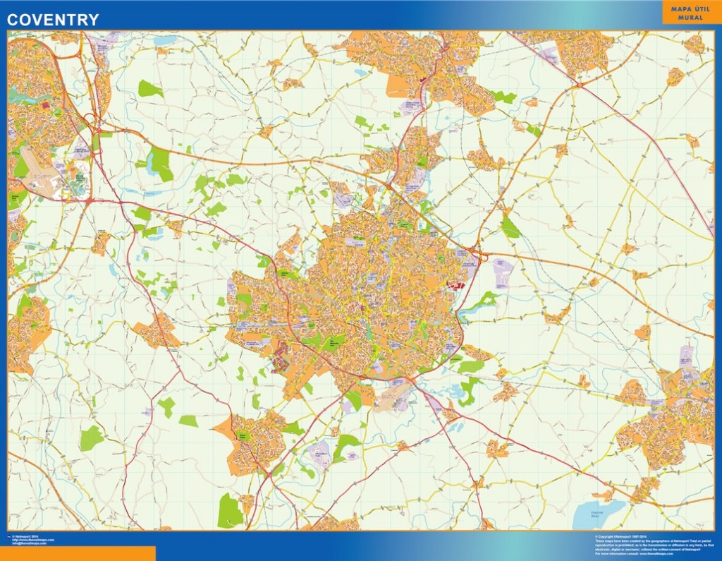 coventry vector map | Vector and Wall Maps for UK from Netmaps.uk